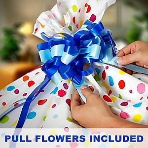 Shineloha 3 Pack Large Gift Bags (XL) 44"x 36" | Oversized Plastic Gift Bags with Pull Flowers | Party Favor Bags, Large Gift Bags for Presents |Birthday Gift Gag, New Parents