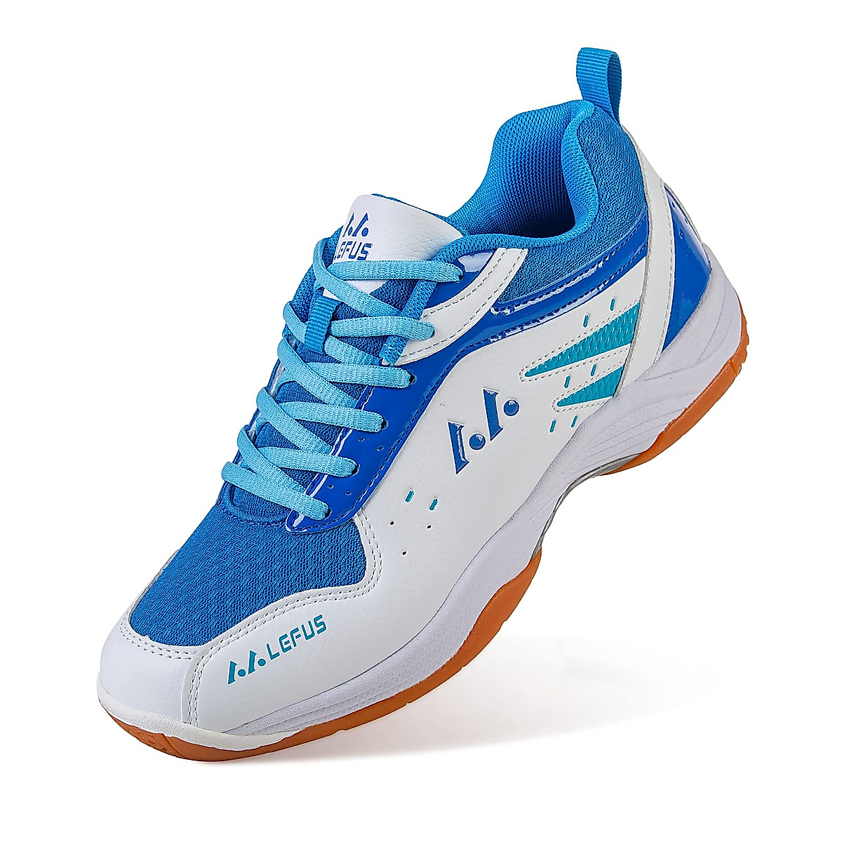 KAYMOAH Womens Mens Lightweight Indoor Court Shoes Tennis Shoes for Pickleball, Badminton, Table Tennis, Volleyball (05 White, 43)