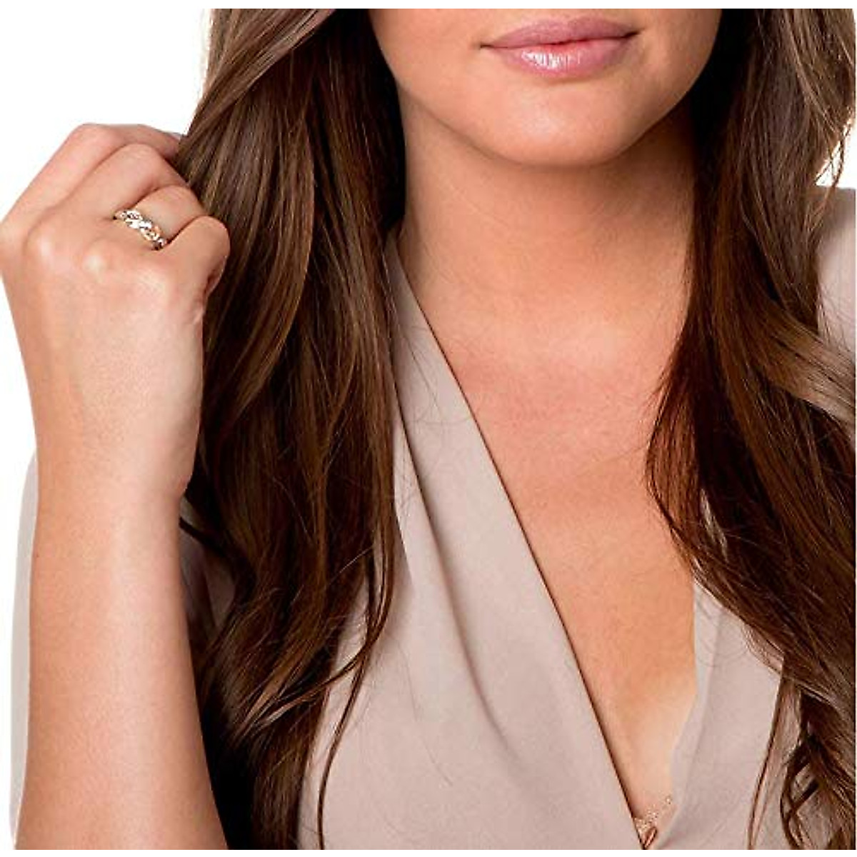 10k Yellow Gold 3-Stone Diamond Ring, 12k Rose and Green Black Hills Gold (.10 Ctw, Top Light Brown) Size 10