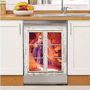 Dishwasher Magnet Cover Upper Antelope Magnetic Refrigerator Stickers Decorative Appliance Cover Fridge Panels Metal Door Garage 23x26in