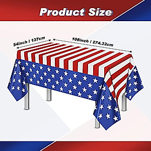 2 Pieces Large Welcome Home Banner and American Flag Tablecloth 4th of July Backdrop Patriotic Plastic Table Cover Deployment Returning Party Supplies Military Army Homecoming Party Decorations
