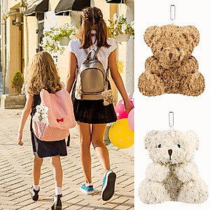 10 Pieces Plush Mini Teddy Bear 4 Inch Stuffed Animals Tiny Soft Bear Doll for Graduation Birthday Wedding Baby Shower Decorations Party Favors DIY Keychain Bag Decor(5Brown,5Apricot)