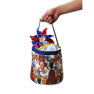 Disney Star Wars Yoda Collapsible Nylon Basket Bucket Tote Bag (One Size, Blue)