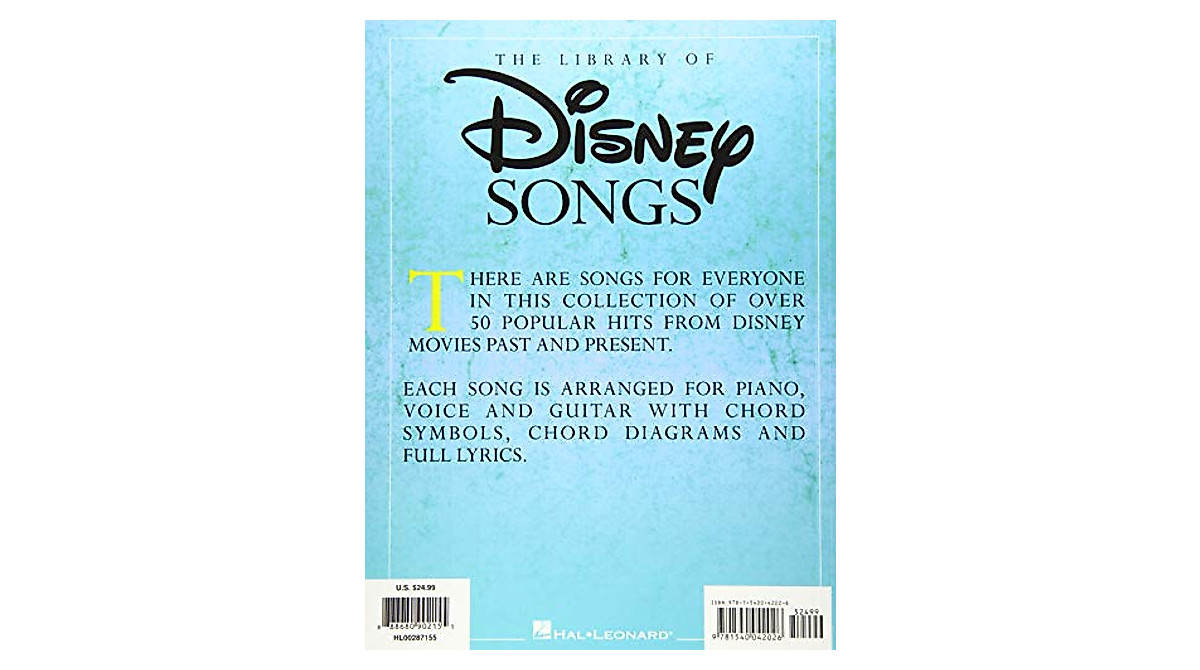 Disney Songs Songbook: Piano, Vocal & Guitar Collection
