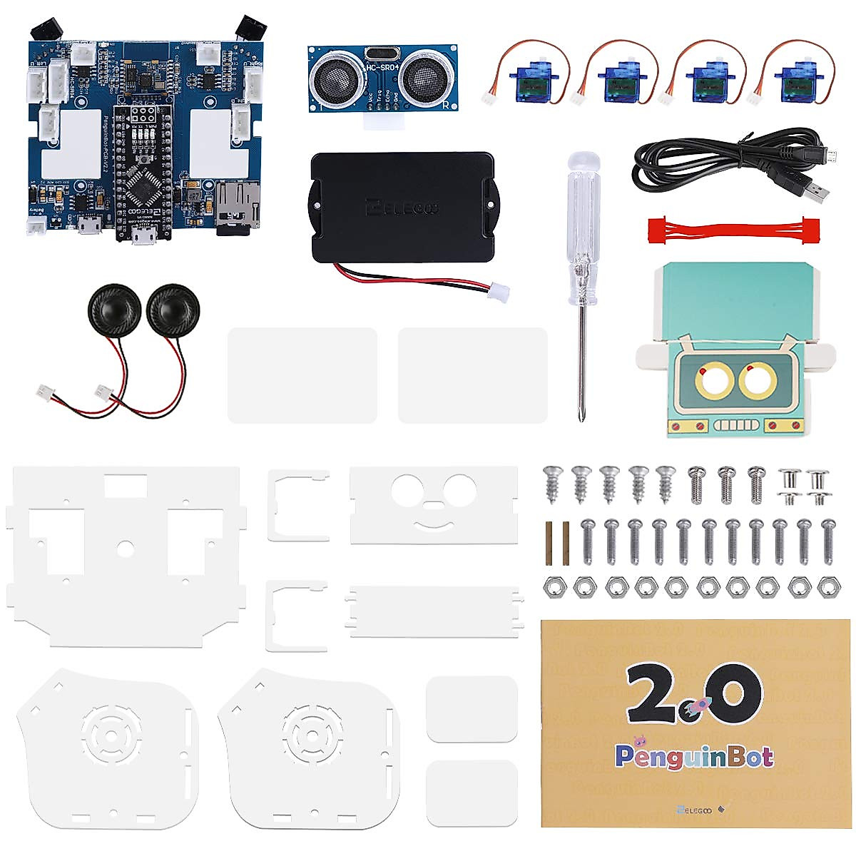 ELEGOO Science Kits for Kids Ages 8-12 12-14 14-16 & STEM Toys Gifts for Boys Girls Kids Teens Penguin Bot Biped Robots Building Kit Compatible with Arduino & Coding Circuits Projects