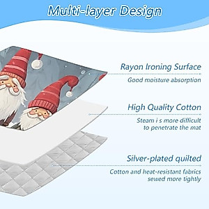 GOODOLD Christmas Gnome Ironing Mat Portable Travel Ironing Pad for Washer,Dryer,Table Top, Iron Board Alternative Cover, Large Heat Resistant Ironing Blanket