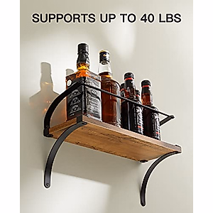 AMADA HOMEFURNISHING Floating Shelves Wall Mounted, Set of 2 AMFS20N & Set of 3 AMFS21