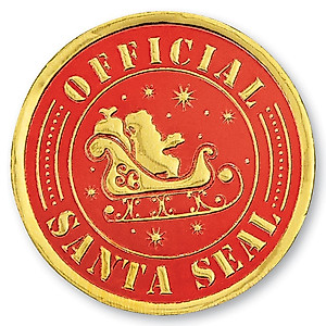 PaperDirect Embossed Gold Foil Santa Sleigh Design, Official Santa Seal, 48 Pieces