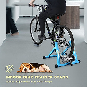 Cycleinn Fluid Bike Trainer Stand for Indoor Riding with Noise Reduction, Portable Bicycle Exercise Training Stand with Fluid Flywheel, Stationary Bike Resistance Trainer for Road & Mountain Bikes