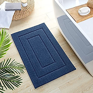 DEXI Bathroom Rug Mat, Extra Soft Absorbent Premium Bath Rug, Non-Slip Comfortable Bath Mat, Carpet for Tub, Shower, Bath Room, Machine Wash Dry, 16"x24", Navy