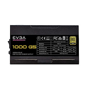 EVGA SuperNOVA 1000 G5, 80 Plus Gold 1000W, Fully Modular, ECO Mode with Fdb Fan, 10 Year Warranty, Compact 150mm Size, Power Supply 220-G5-1000-X1 (Renewed)