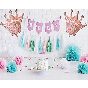 3Pcs Crown Balloons Foil Helium Mylar Balloon Rose Gold,For Birthday Party Decorations