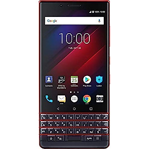 BlackBerry KEY2 LE (BBE100-4) 64GB, Dual SIM, Dual 13MP+5MP Camera, 4GB RAM, GSM Unlocked International Model, No Warranty (Red)
