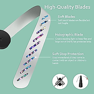 AMIAEDU Fly Fans for Tables, Fly Repellent Fan for Indoor/Outdoor, Food Fans to Keep Flies Away for Party, BBQ, Home, Picnics, Travel, Portable and Easy Use 6 Pack (Black)