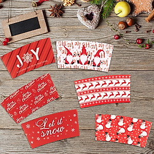 Whaline Christmas Coffee Tea Cup Sleeves 30 Pack Disposable Cardboard Sleeves Double-Layer Paper Sleeves Fit 12 and 16oz Paper Cup for Hot Drinks Cold Beverage Cafe Shop Office, 6 Design