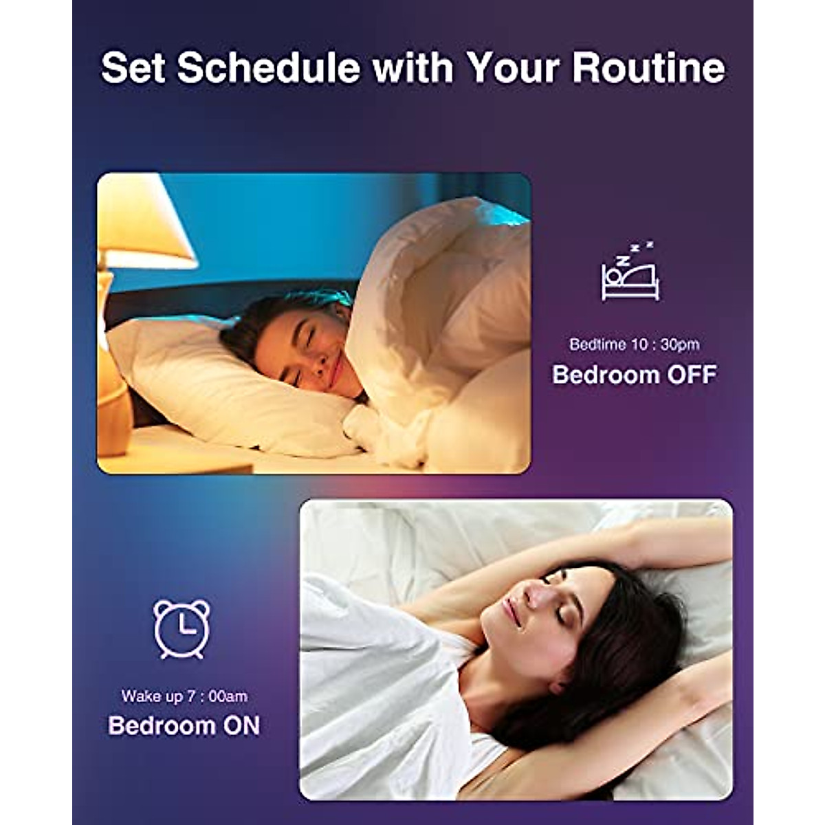 Beantech Smart Bulb, WiFi LED Light Bulbs, Color Changing Dimmable Light Bulb 2700K-6500K, Smart Light Bulbs Work with Alexa & Google Assistant, A19 Alexa Light Bulb, RGB Tunable White Bulb, 4 Pack