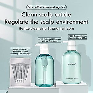 Kimtrue Amino acid Shampoo with Sea Salt,sulfate free hair shampoo for oily hair and itchy scalp Anti dandruff oil control Repair (16.91 Fl Oz (Pack of 1), For Oil Hair)