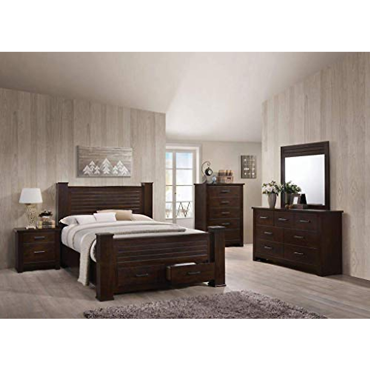 ACME Panang Eastern King Bed w/Storage - 23367EK - Mahogany