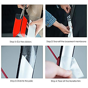 Reflective Stickers for Electric Scooter XIAOMI M365 Ninebot ES1 ES2 ES3 ES4, Waterproof Night Reflective Film Sticker Decal Pedal Scooter Accessories (Red-Blue-Silver)