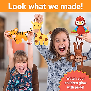 Craftorama Sewing Kit for Kids, Fun and Educational Animal Craft Set for Boys and Girls Age 7-12, Sew Your Own Felt Animals Craft Kit for Beginners, 165 Piece Set