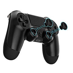 eXtremeRate ThumbsGear Interchangeable Ergonomic Thumbstick for PS5 Controller, for PS4 All Model Controller - 3 Height Domed and Concave Grips Adjustable Joystick - Black