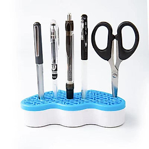 goldenstrawberry GOLDEN STRAWBERRY 2 PCS Silicone Makeup Brush Holder Cosmetic Storage Box Multipurpose Painting Pen Stand Holder (Blue)