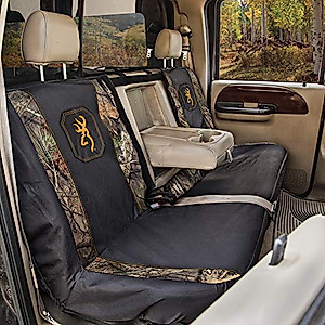 Browning Universal Front and Bench Seat Covers, Water Resistant for Car, Truck, and SUV, Buckmark (Mossy Oak Break-Up Country), Single, Full Size Bench