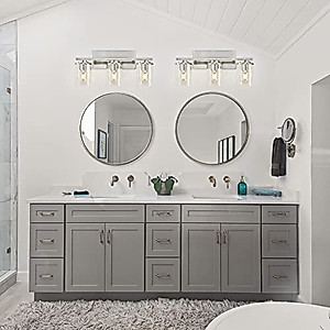 SADENICEL Brushed Nickel Bathroom Vanity Light, 3-Light Metal Wall Sconce Fixtures for Bathroom Lighting (Brushed Nickel, 3 Light)