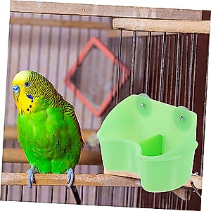 BESPORTBLE Box Bird Food Box Bird Cage Bird Feeders Pet Supplies Bird Food Dispenser Convenient Bird Feeder Bird Feeding Cup Bird Food Bowl Parrot Food Container Plastic Light Green