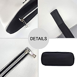 Dog Bones Paw Prints Cream Handbag Water Resistant Shoulder Bag Bookbag for Women Teens, Tote Bag with Inner Pouch