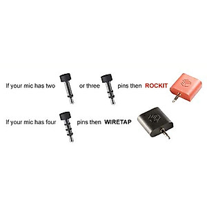 Makers4Good Rockit Audio Headphone/Microphone Splitter - 3.5mm Male Jack Plug to Separate Female Headphone Port & Microphone Port. Connects unpowered Mono mics to Smartphones