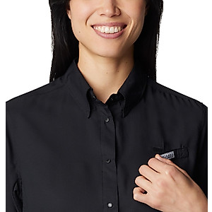 Columbia Women's PFG Tamiami II UPF 40 Short Sleeve Fishing Shirt, Black, Medium