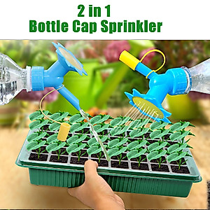 MQFORU 2 Pack Seed Starter Trays with Grow Light, 80 Cell Seed Starter Kit with Timer, Adjustable Domes, Plant Starter Trays Kit for Propagation, Cloning Plants, Seed Germination