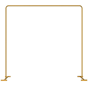 LANGXUN Heavy Duty Gold Metal Square Backdrop Stand Arch for Wedding Birthday Decoration, Graduation Decorations, Ceremony Reception, Event Party Supplies, Baby Shower Photo Booth Background Supplies