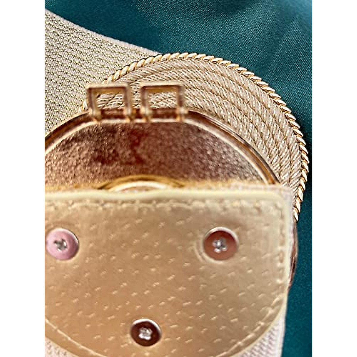 ZAHSY Elastic Belt Cinch Waistband for Lady Belt Waist Sealing Retro Belts for Women Dresses Wide Elastic Belts for Women Belts Elastic Gold