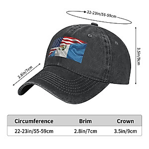 Half American Half Guatemala Flag Adult Cowboy Hat Unisex Trucker Dad Hat Adjustable Casual Sports Sun Hat for Mens Womens Black, One Size