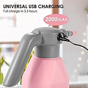 SideKing 0.5 Gallon Electric Spray Bottle Plant Mister for Indoor/Outdoor Plants, 2L Automatic Watering Can Rechargeable Battery Powered Sprayer with Adjustable Spout for Garden, Fertilizing, Cleaning