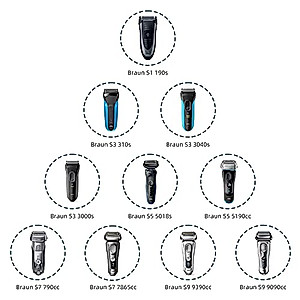 Braun Shaver Charger for Braun Series 7 3 9 5 8 6 1, Charger Cord for Braun S3 S6 S7 S8 S5 S9 S1 Electric Razor Replacement Braun Trimmer Wall Power Supply Charging Cord US Adapter