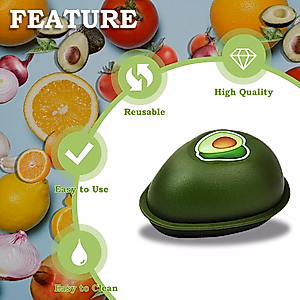 HMIEPRS 6 PCS Fruit and Vegetable Storage Containers, Reusable Storage Keeper, Lemon Orange Avocado Onion Garlic Tomato Shaped Saver Holder for Fridge, Refrigerator Crisper for Fruit and Vegetable