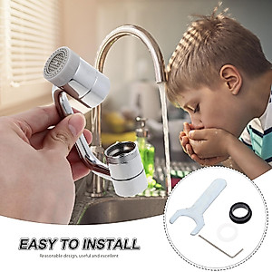 DOITOOL 1080° Swivel Faucet Extender for Bathroom Sink, 2 Water Outlet Modes 1080° Rotatable Faucet Aerator 360° Swivel Faucet Attachment Kitchen Bathroom Faucet Extender Rotating Tap Aerator