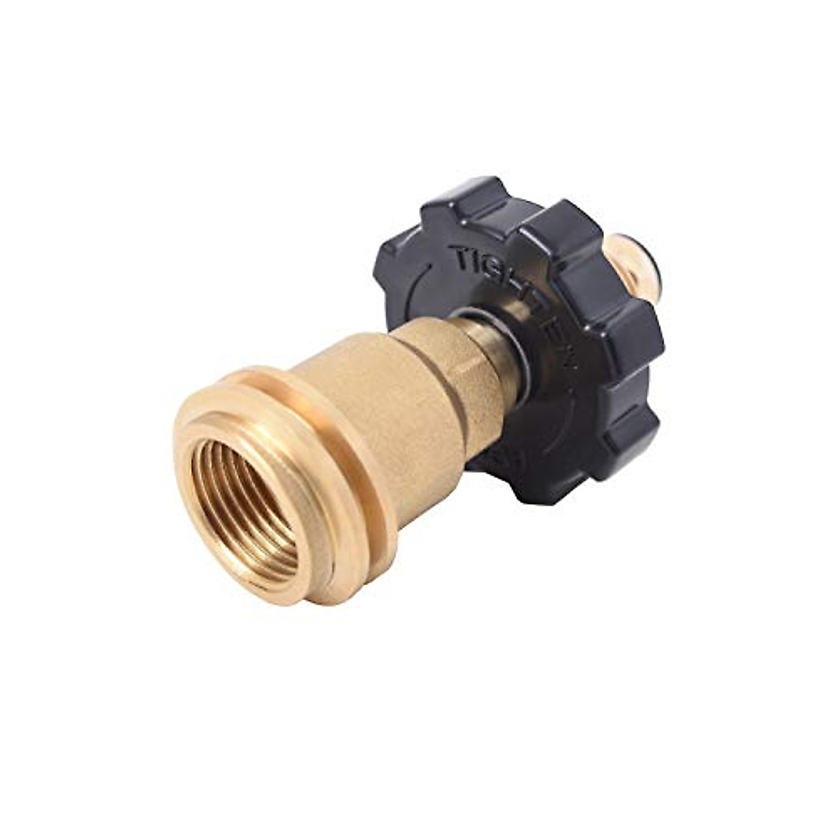 Flame King POL01JT002 Propane Tank Adapter POL to QCC1 Type Converts Old to New Connection, Brass