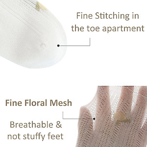 WATOCHE Baby Girls Socks Toddler Girl Ruffle Socks Little Girls Frilly Dress Socks Cotton Summer Mesh Socks(Mesh Flower,1-3T)