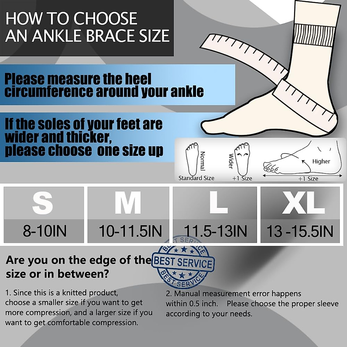 Copper Ankle Brace, Copper Infused Ankle Support Compression Sleeve for Men & Women, for Foot Pain Relief, Plantar Fasciitis, Sprained Ankle, Achilles Tendonitis,Recovery, Daytime or Night Use(L)