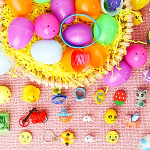 JOYIN 60Pcs Easter Eggs with Toys Inside, Prefilled Easter Eggs Stickers with Assorted Toys for Kids Boys Girls,Easter Party Favors Easter Eggs Hunt, Basket Stuffers Filler, Classroom Exchange