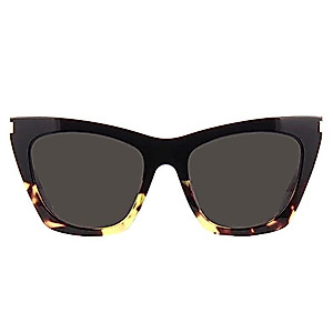 SAINT LAURENT Women's Kate Sunglasses, Havana/Black/Black, One Size
