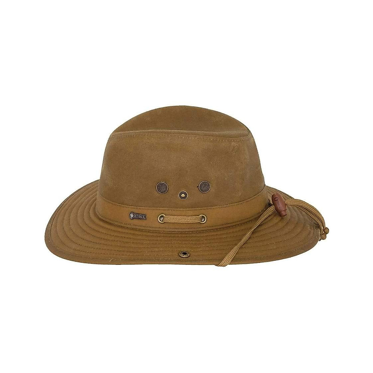 Outback Trading Standard 1497 River Guide UPF 50 Waterproof Breathable Outdoor Cotton Oilskin Hat, Field Tan, Large
