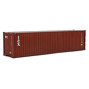 Walthers SceneMaster HO Scale Model of Tex (Brown, White) 40' Hi Cube Corrugated Side Container,949-8266