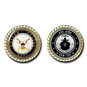 USS Iowa SSN-797 US Navy Submarine Challenge Coin - Officially Licensed