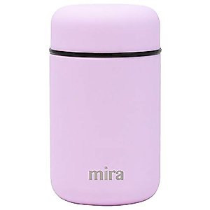 MIRA Insulated Food Jar Thermos for Hot Food & Soup, Compact Stainless Steel Vacuum Lunch Container for Meals To Go - 13.5 oz, Lilac