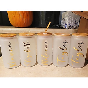 Grifil Zero Bridesmaid Gifts, Bridesmaid Proposal, Future Mrs, Customized Glass Tumbler, Frosted Glass Tumbler, Bamboo Lid Coffee Cup, Maid Of Honor Gift, Name and Title
